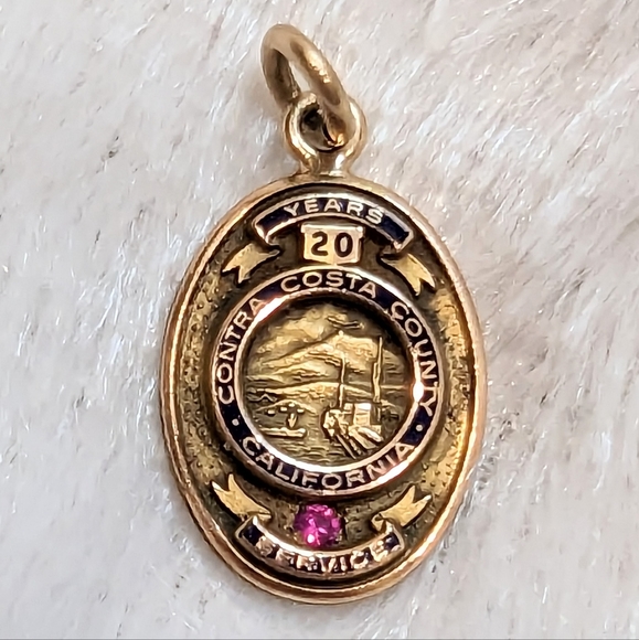 Jewelry | Vintage 1k Gold Ruby Service Pendant | Poshmark